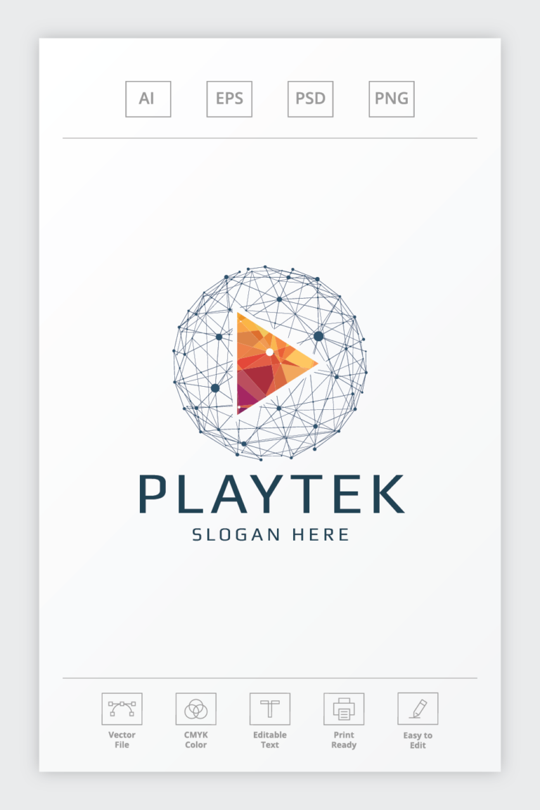 Colorful Play Symbol Logo Template - MasterBundles