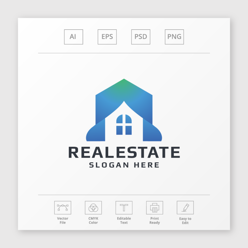 Blue Real Estate Logo - MasterBundles