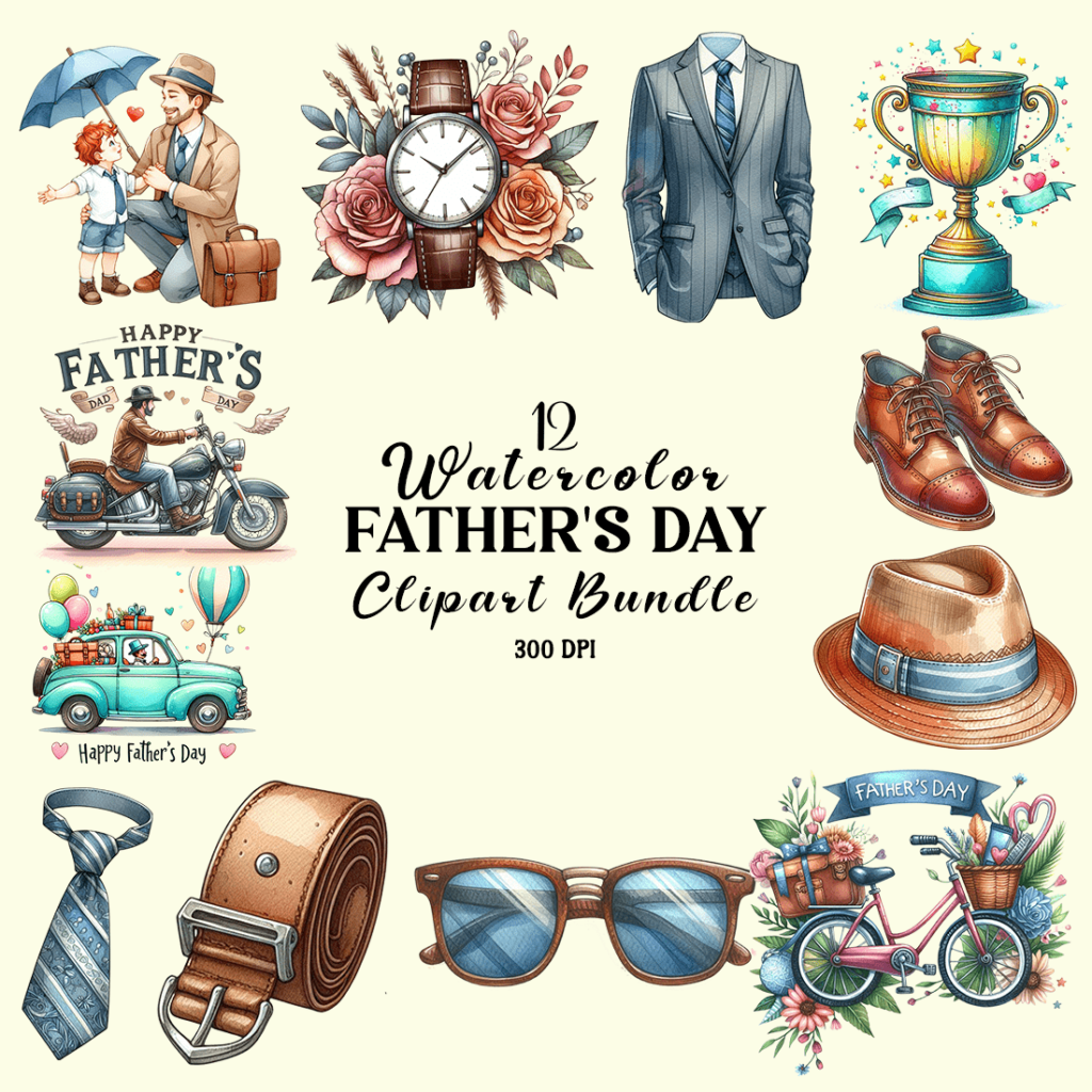 Watercolor Father's Day Sublimation Clipart - MasterBundles