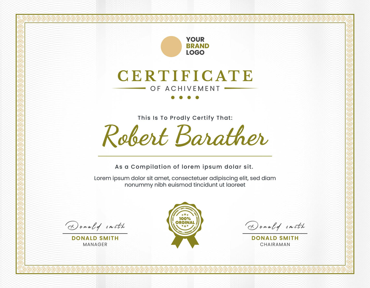 Elegant Horizontal Certificate - MasterBundles