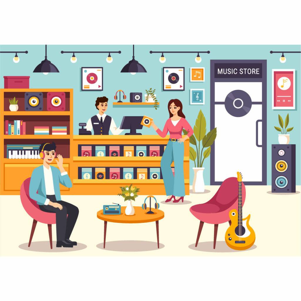 10 Music Store Illustration - MasterBundles