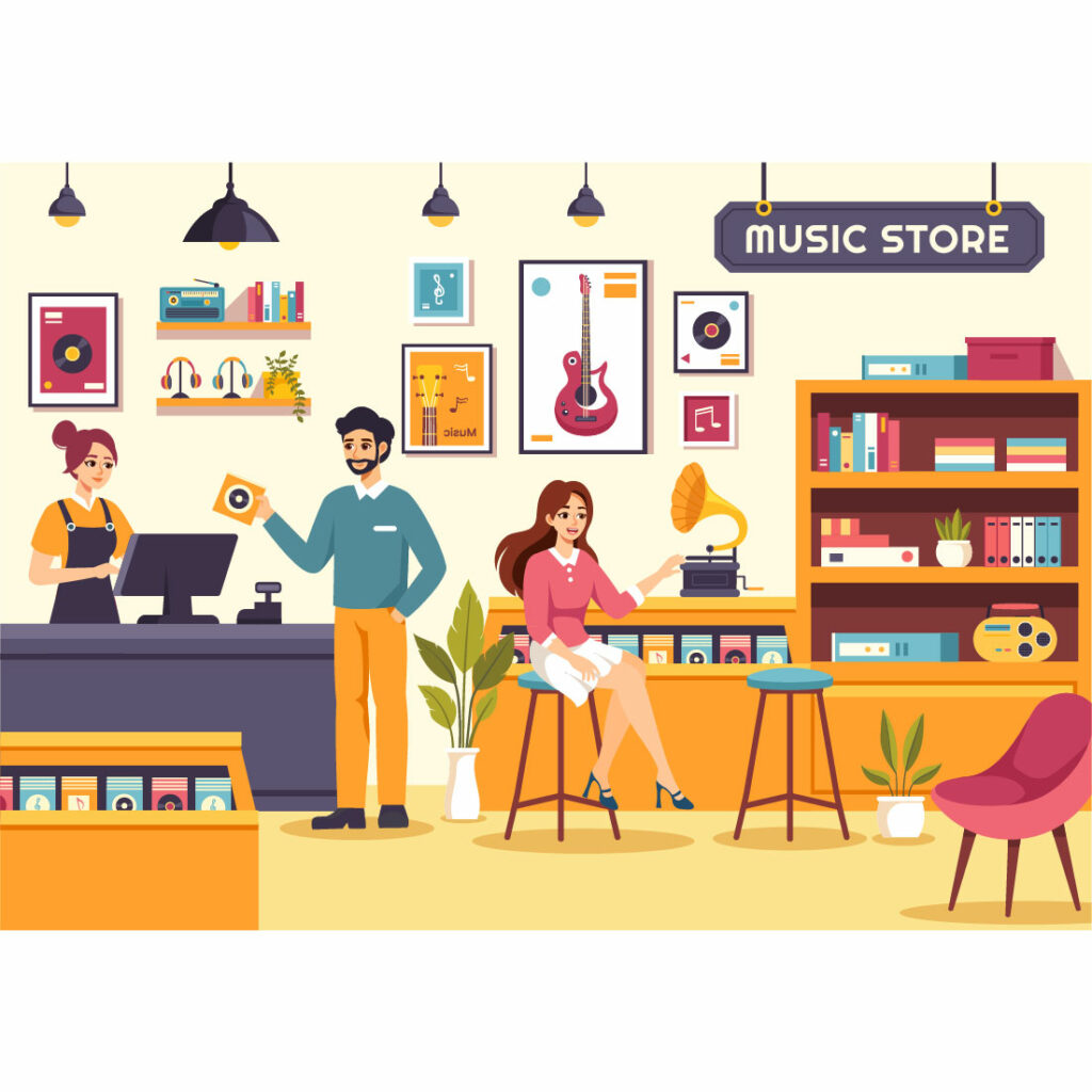 10 Music Store Illustration - MasterBundles
