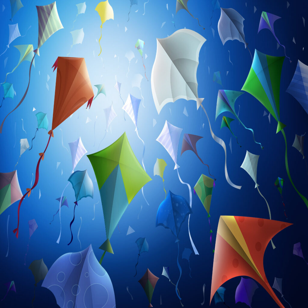 Paper planes - background - psd - MasterBundles