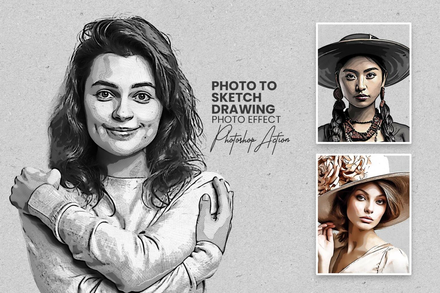 Photo to sketch drawing - MasterBundles