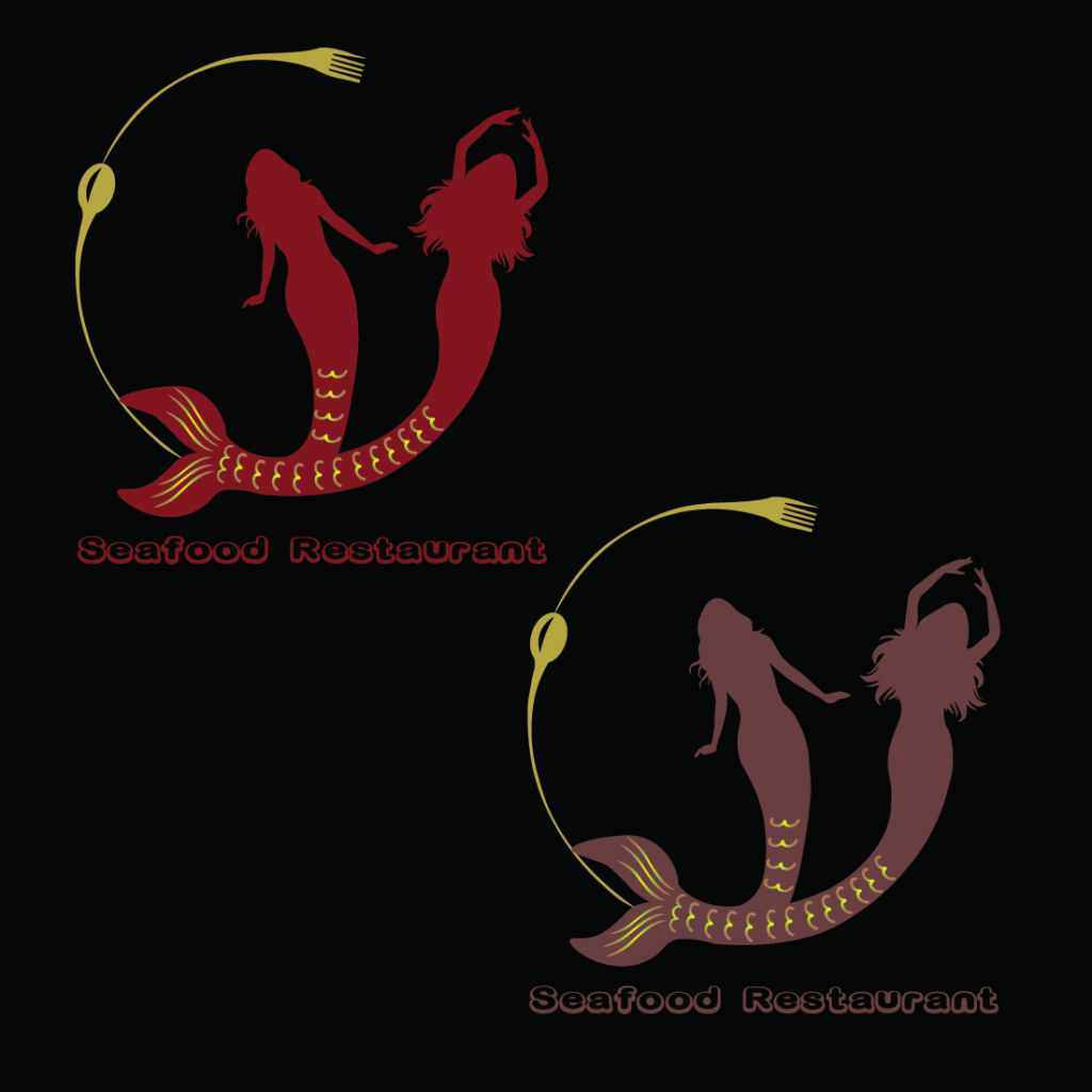 Seafood logo, Restaurant logo, Mermaid logo - MasterBundles