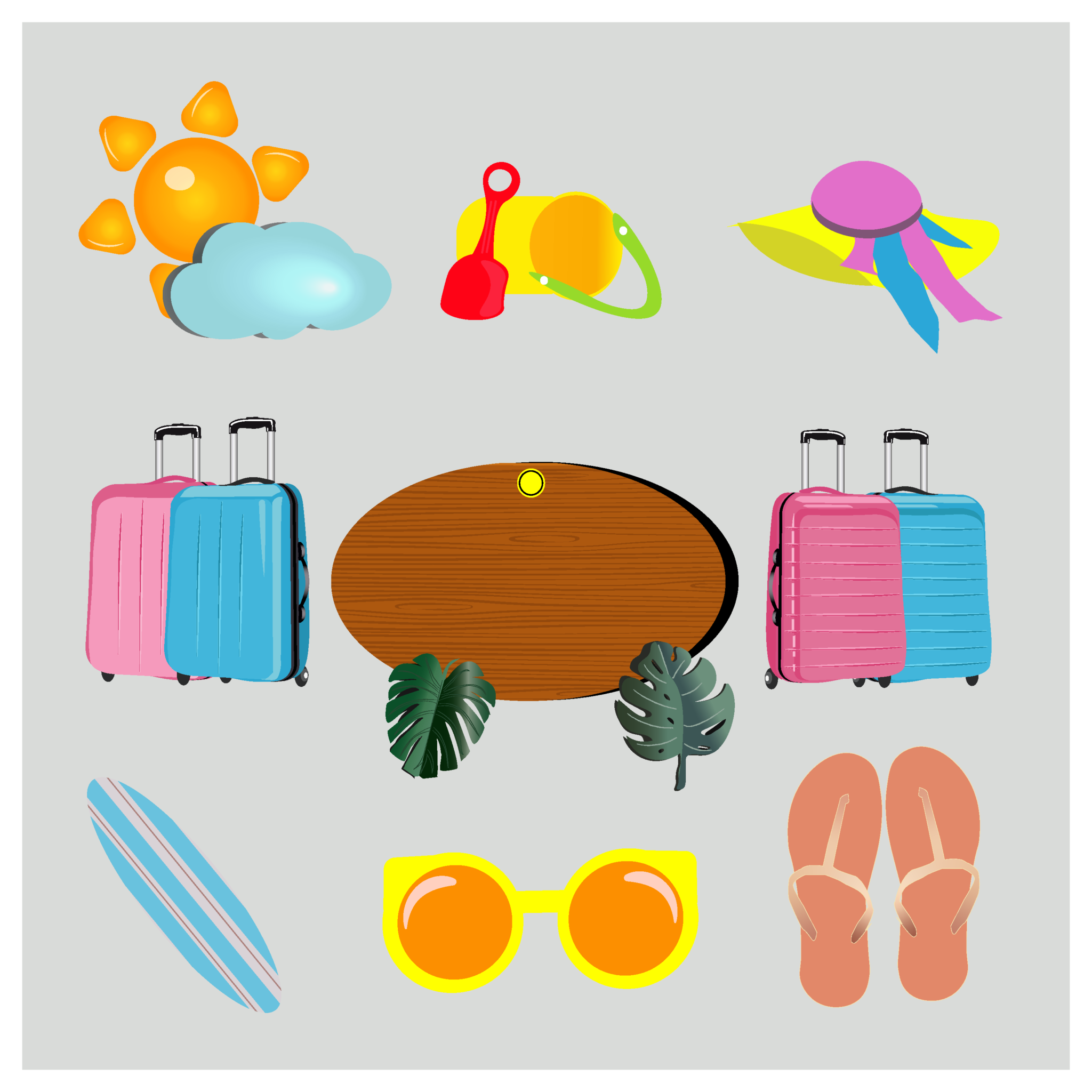 3D SUMMER VECTORS SET - MasterBundles
