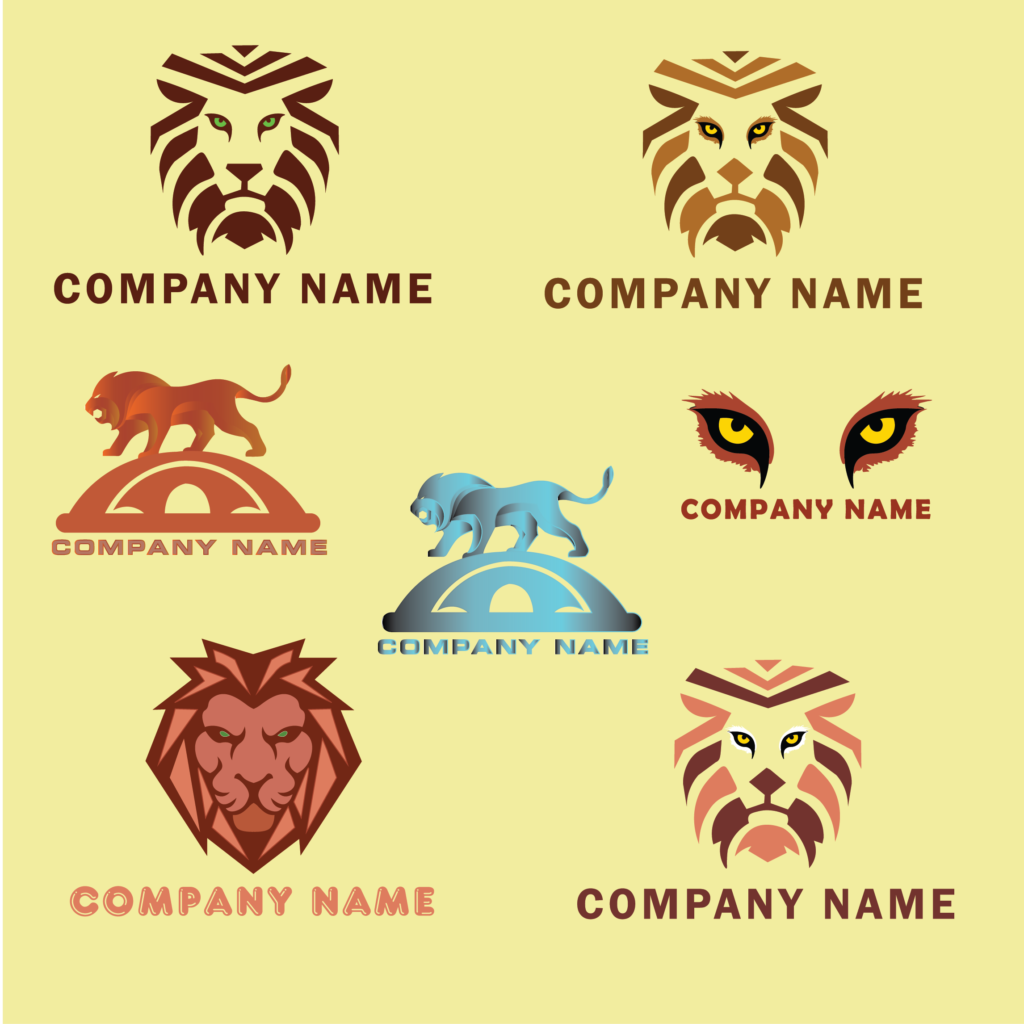 Lion 4 logos templates with color variations - MasterBundles