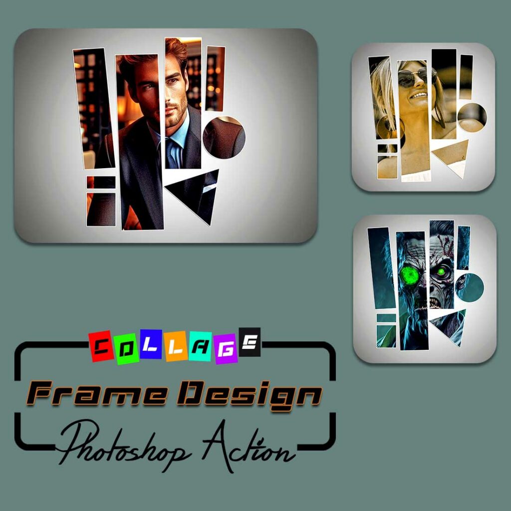 Collage Frame Design Ps Action - MasterBundles