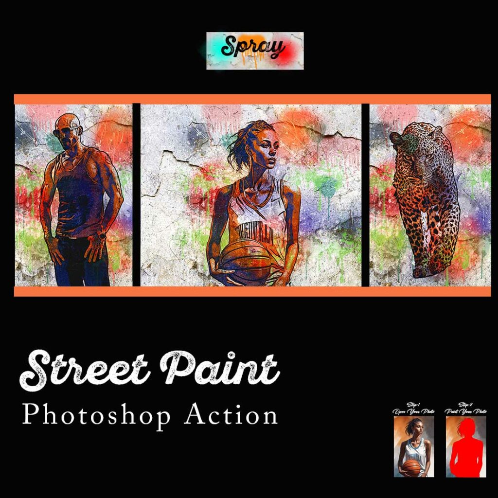 Spray Street Paint Photoshop Action - MasterBundles