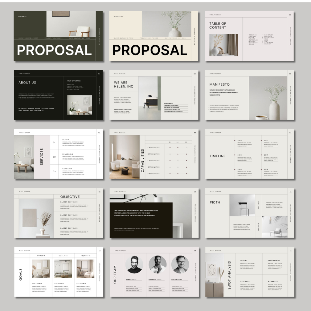 Minimalist Brand Proposal - MasterBundles