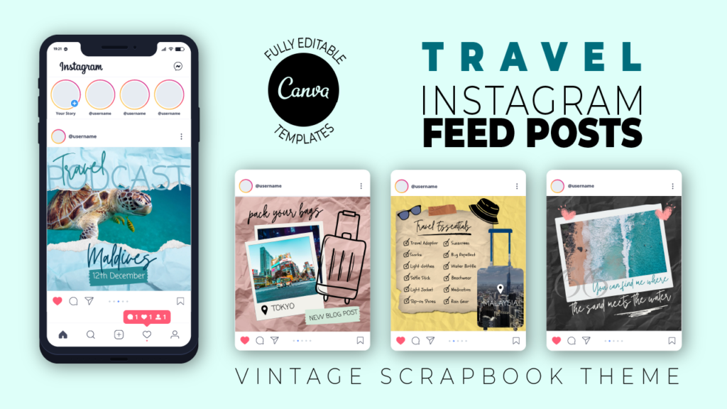 Travel Instagram Story Templates Canva Design - MasterBundles