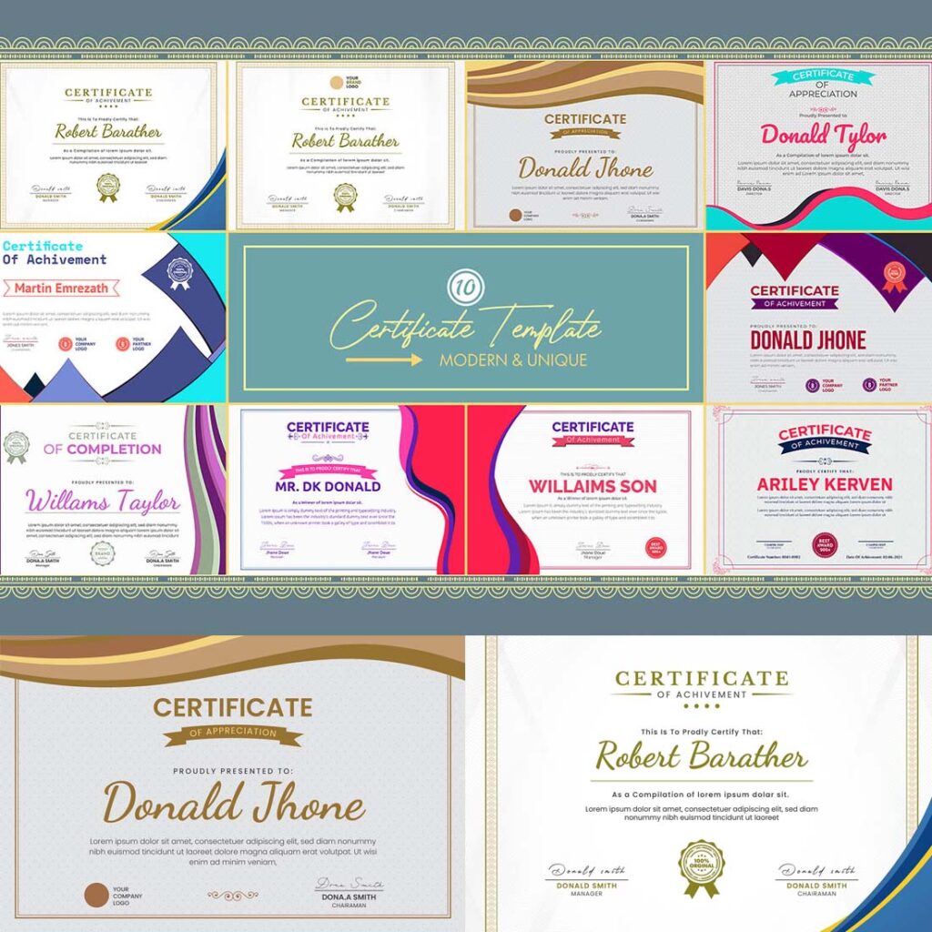 Elegant Horizontal Certificate - MasterBundles