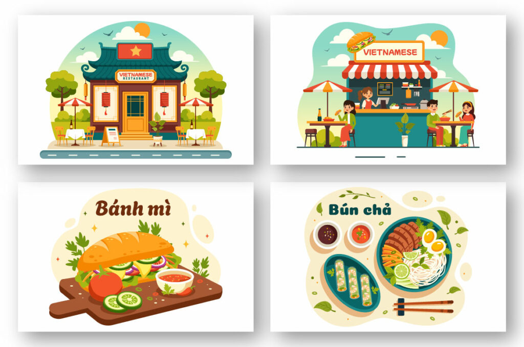 10 Vietnamese Food Restaurant Illustration - MasterBundles