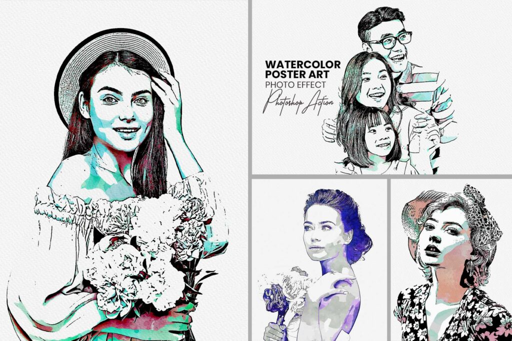 Watercolor Poster Art Effect - MasterBundles