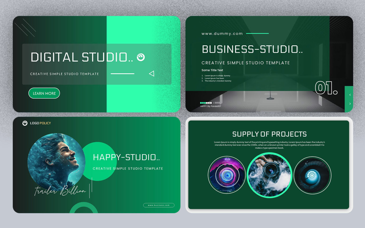 Happy Studio Plan PowerPoint Presentation Template - MasterBundles