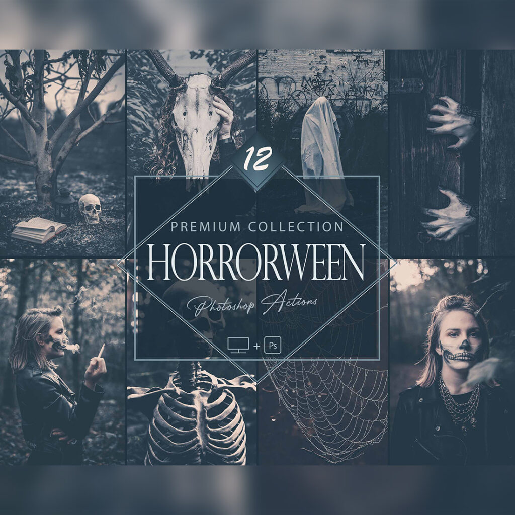 12 Horrorween Photoshop Actions, Moody Halloween ACR Preset, Dark ...