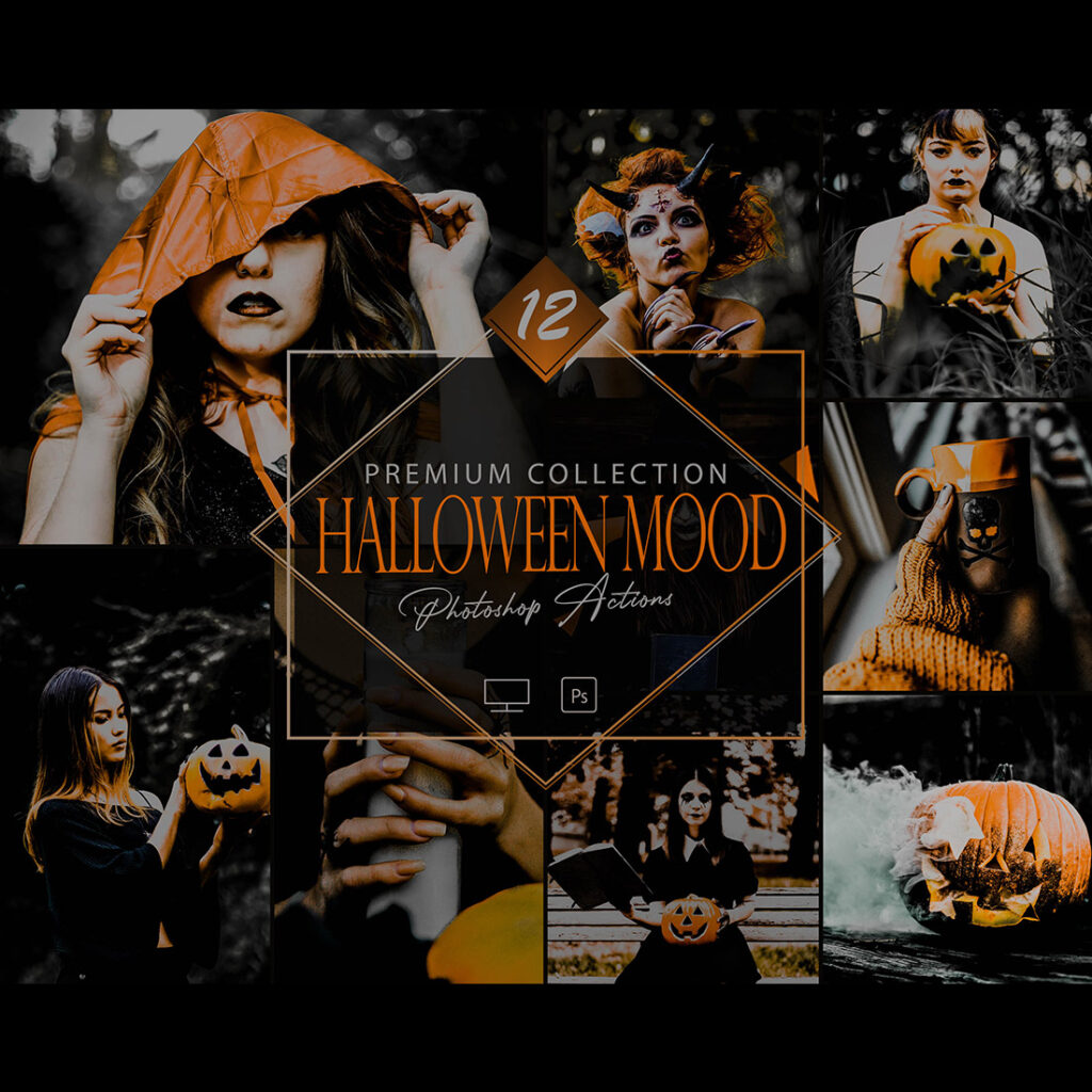 12 Halloween Mood Photoshop Actions, Dark Smooky ACR Preset, Moody ...