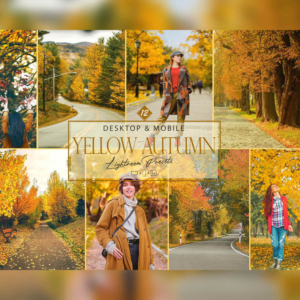 12 Yellow Autumn Lightroom Presets, Bright Preset, Fall Desktop LR ...