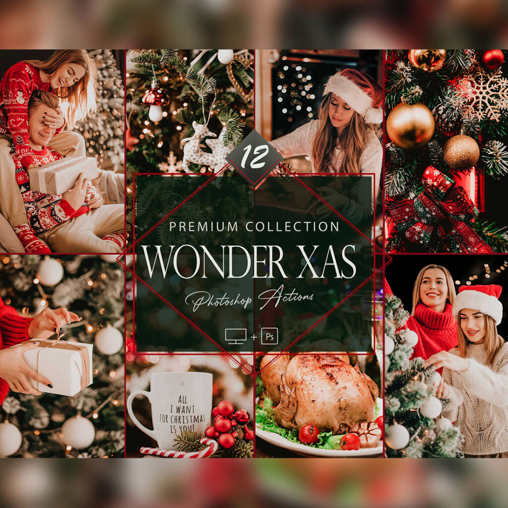 12 Wonder Xmas Photoshop Actions, Christmas ACR Preset, Moody Ps Filter ...