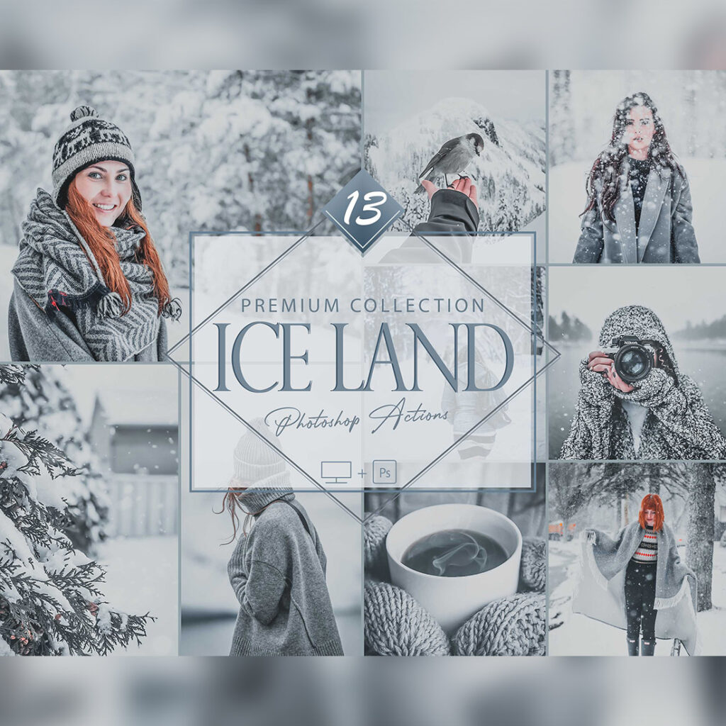 13 Ice Land Photoshop Actions, Winter ACR Preset, White Ps Filter ...