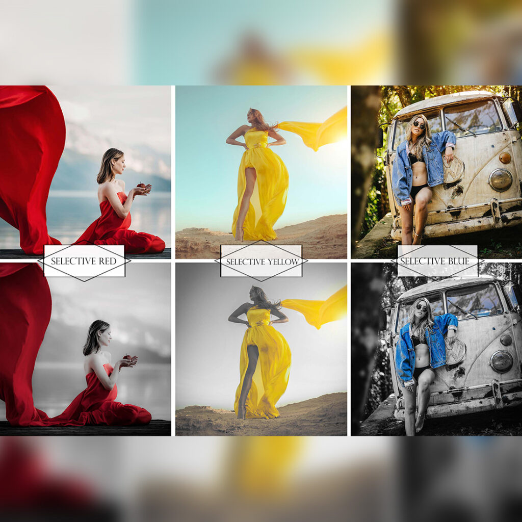 12 Mono Color Lightroom Presets, Focus in Hue Preset, Selective Colour ...