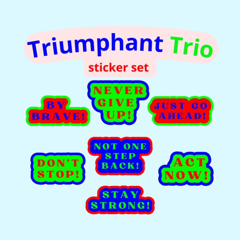 Triumphant Trio Sticker Set - MasterBundles