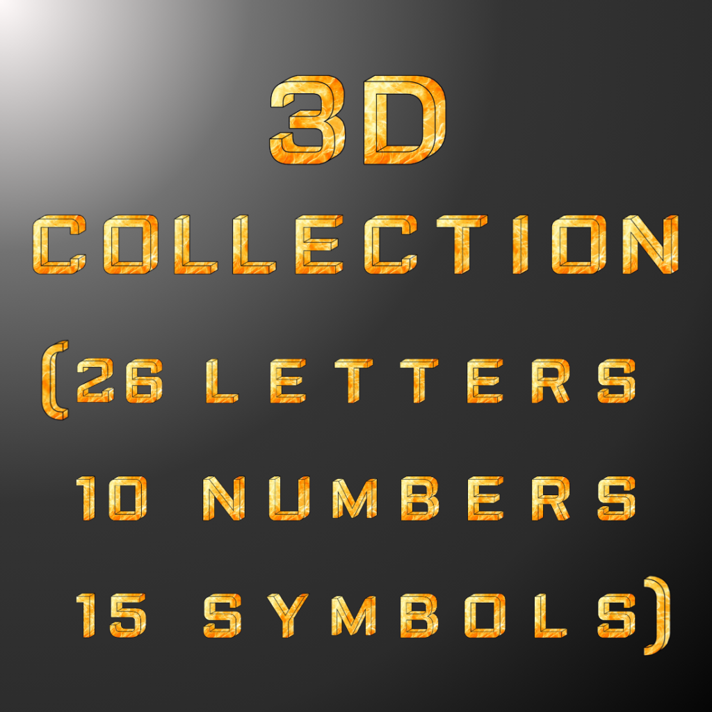 Fiery Blaze 3D Collection (letters, numbers, symbols) - MasterBundles
