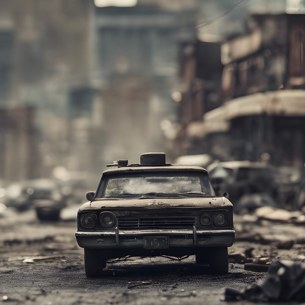 Post-apocalyptic city scene a thousand years later - MasterBundles