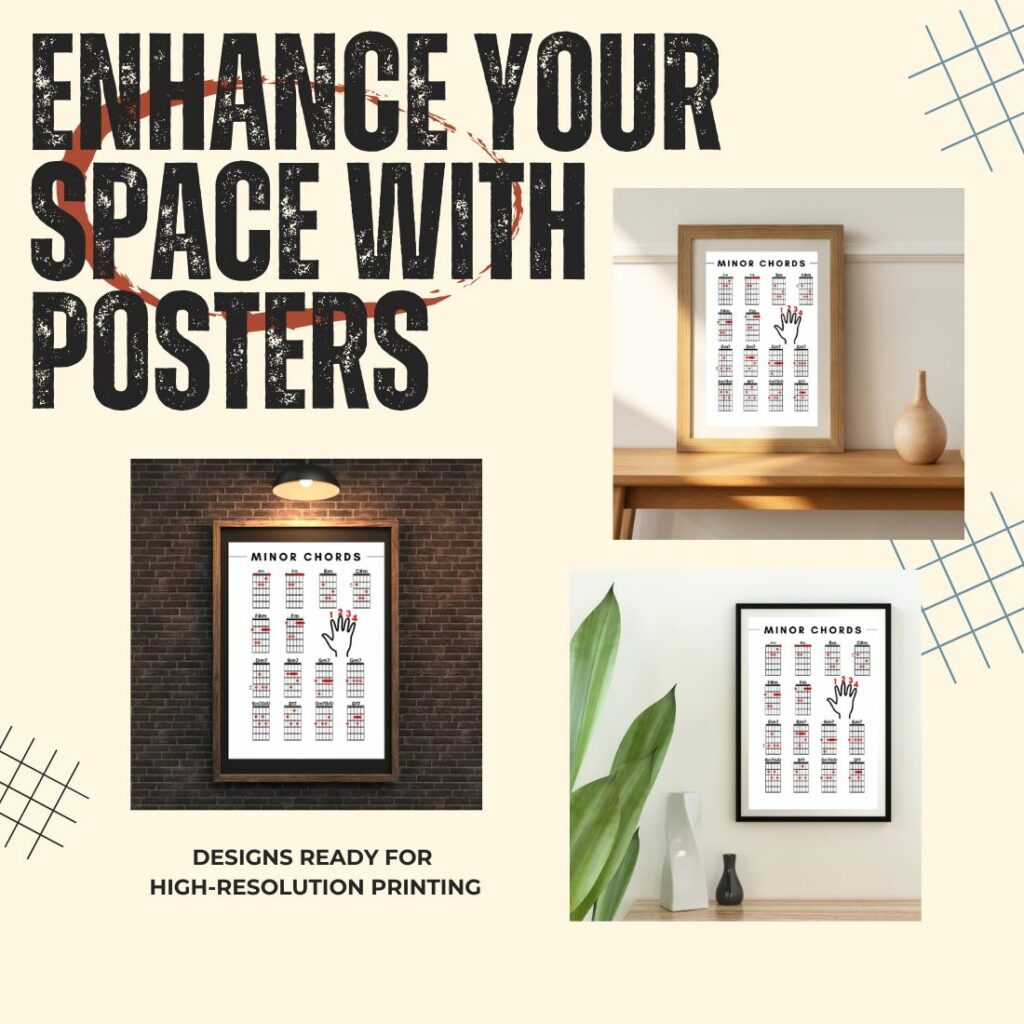 Minor Chords For Beginners - Poster to Print in High Resolution + BONUS ...