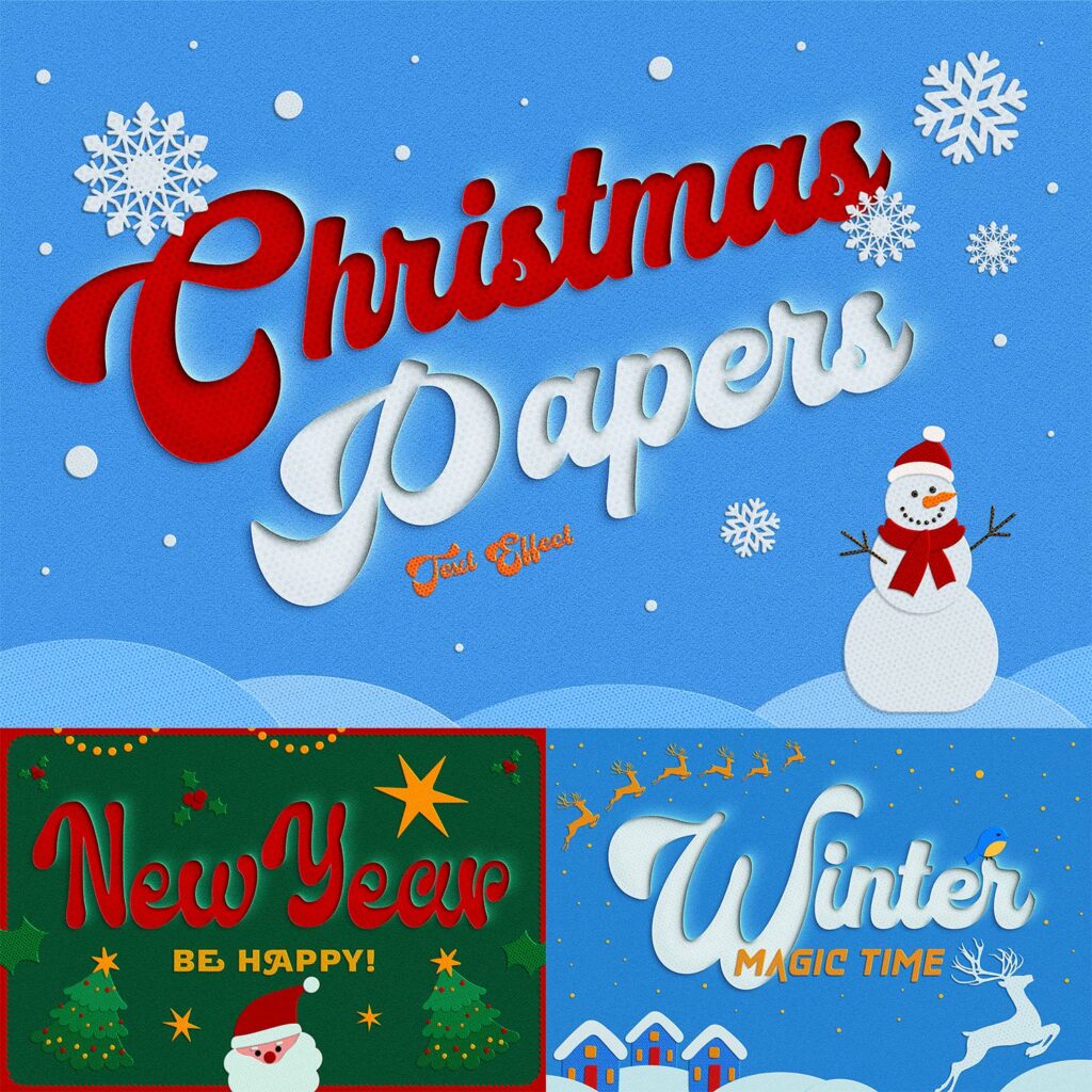 Christmas Paper Cutout Effect - MasterBundles
