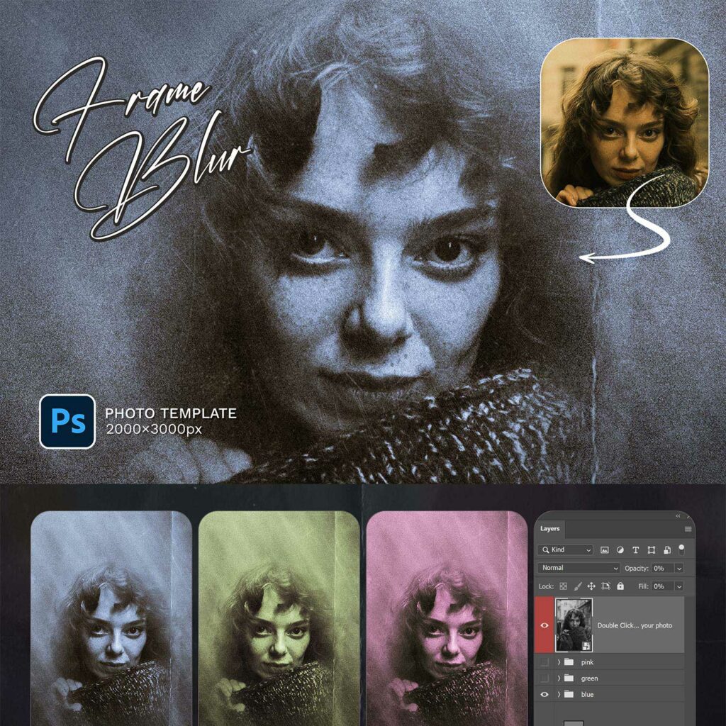 Frame Blur Photo Template - MasterBundles