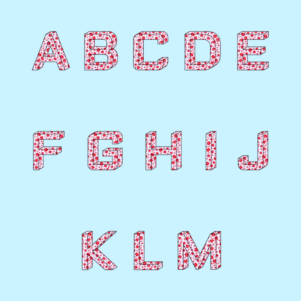 Red Blossoms 3D Collection (Alphabet, Numbers, Symbols) - MasterBundles