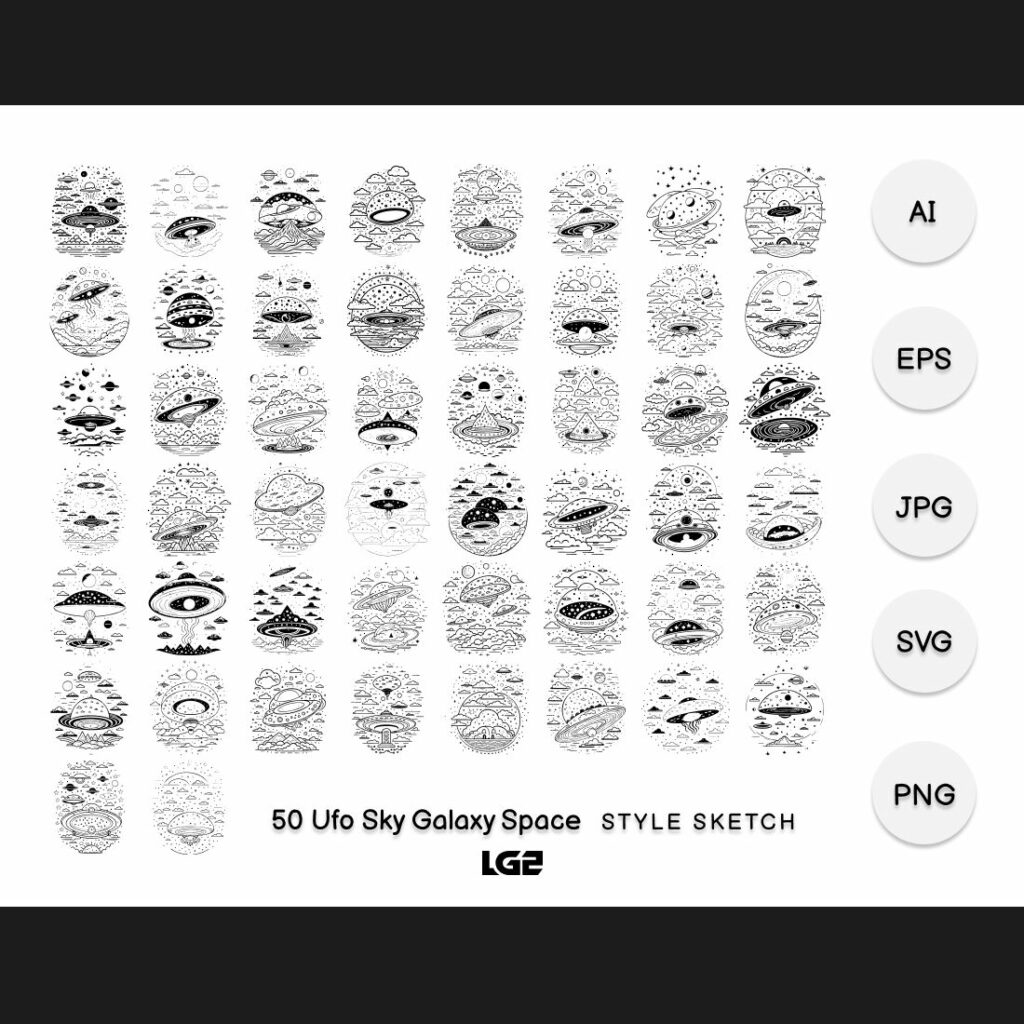 Creative Space Illustration Clipart Design Bundle V1 - MasterBundles