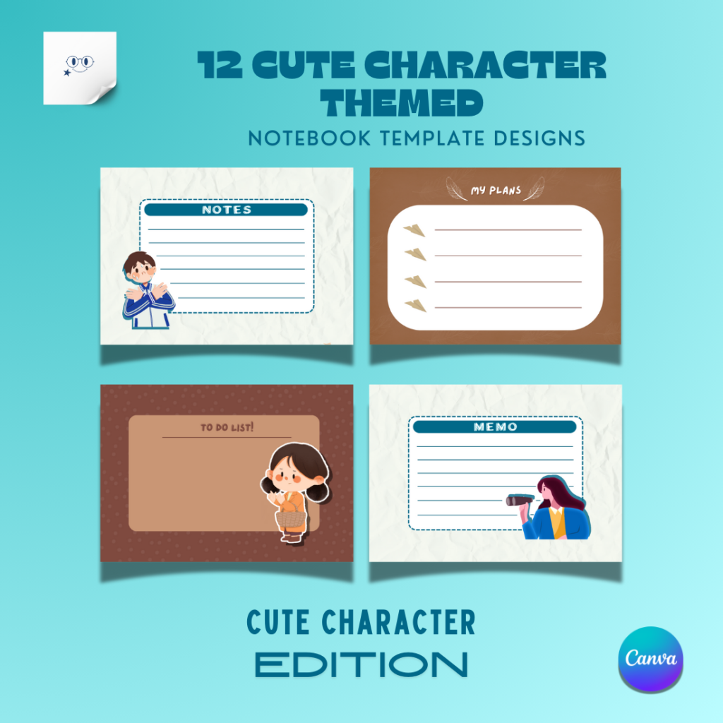 12 Cute Character Theme for Notebook and Planner - Only 7 - MasterBundles