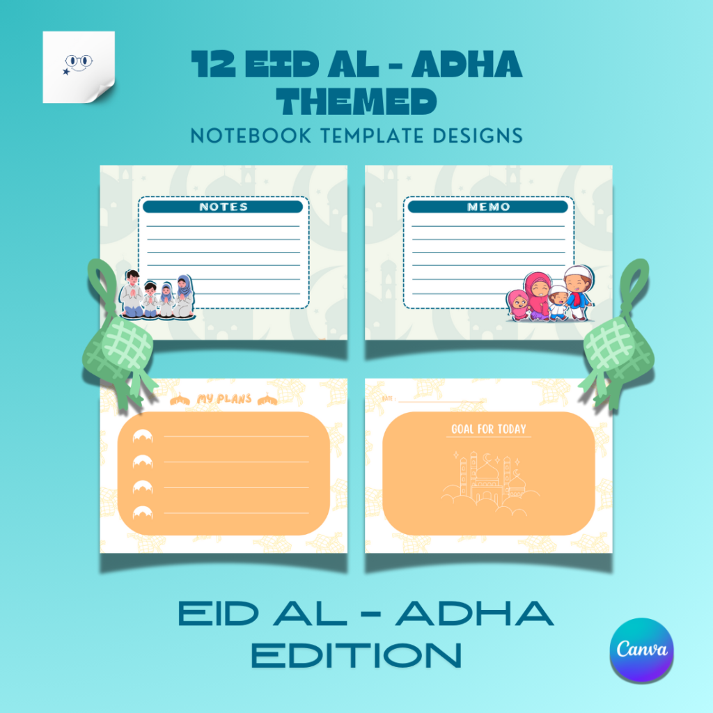 12 Cute Eid Al-Adha Theme for Notebook and Planner - Only 7 - MasterBundles