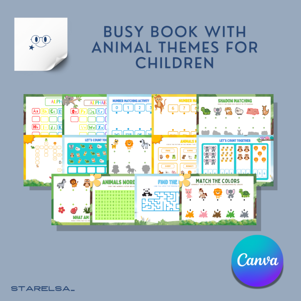 Busy Book With An Animal Theme for Children - Only 8 - MasterBundles
