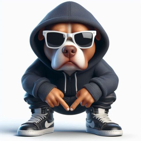 3D Gangsta Rap Dog Urban Street Wear Collectible Avatar - MasterBundles