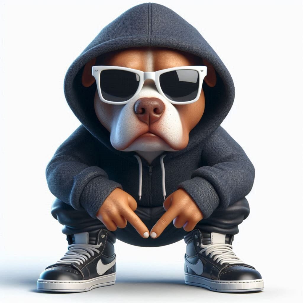 3D Gangsta Rap Dog Urban Street Wear Collectible Avatar - MasterBundles