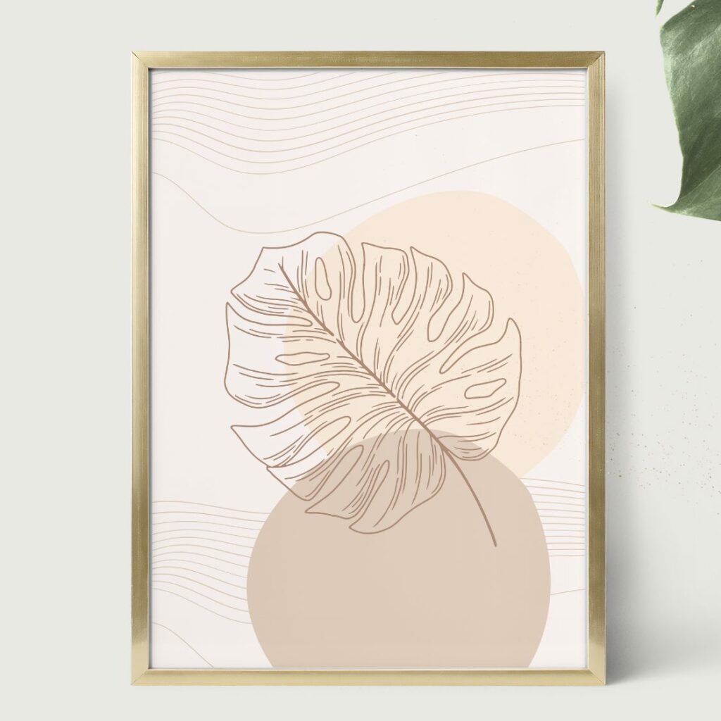 50 art print bundles, boho minimal wall art, floral beige wall decore ...