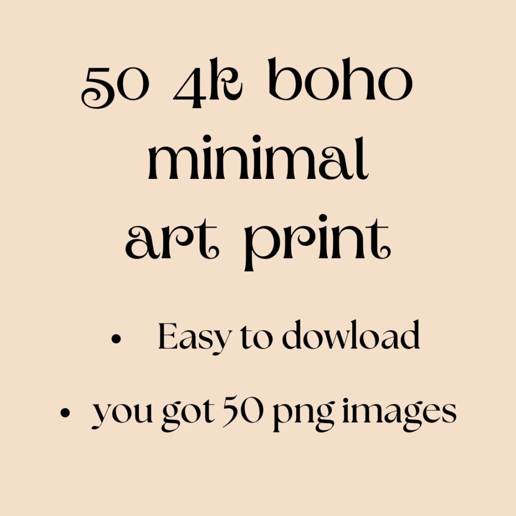 50 art print bundles, boho minimal wall art, floral beige wall decore ...