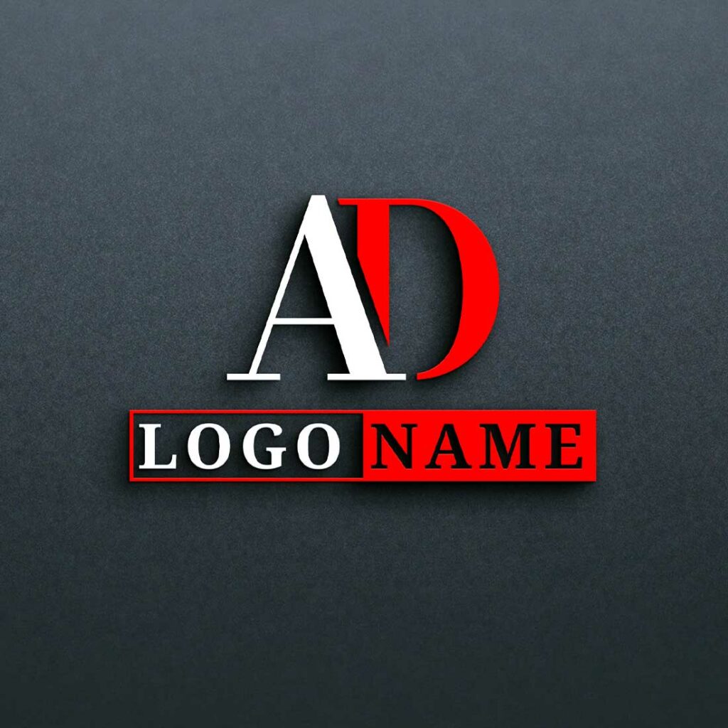 Modern (AD) Letter Logo Design in Illustrator - 100% Editable ...