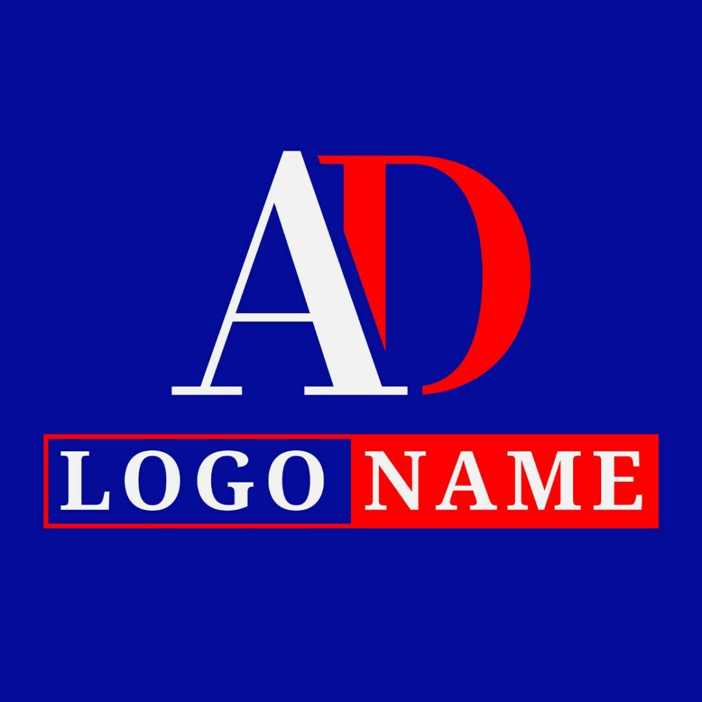 Modern (AD) Letter Logo Design in Illustrator - 100% Editable ...