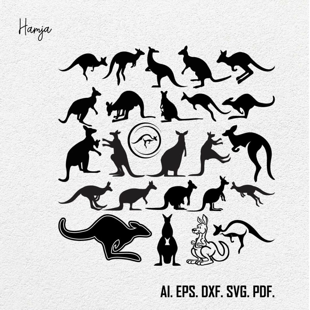 Kangaroo SVG, Kangaroo Cricut, Australia Wild Life, Kangaroo Monogram ...