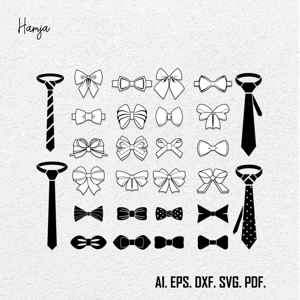 Ribbon Bow SVG Bundle, Ribbon SVG, Bow svg, Hair bow svg, Bow Tie SVG ...