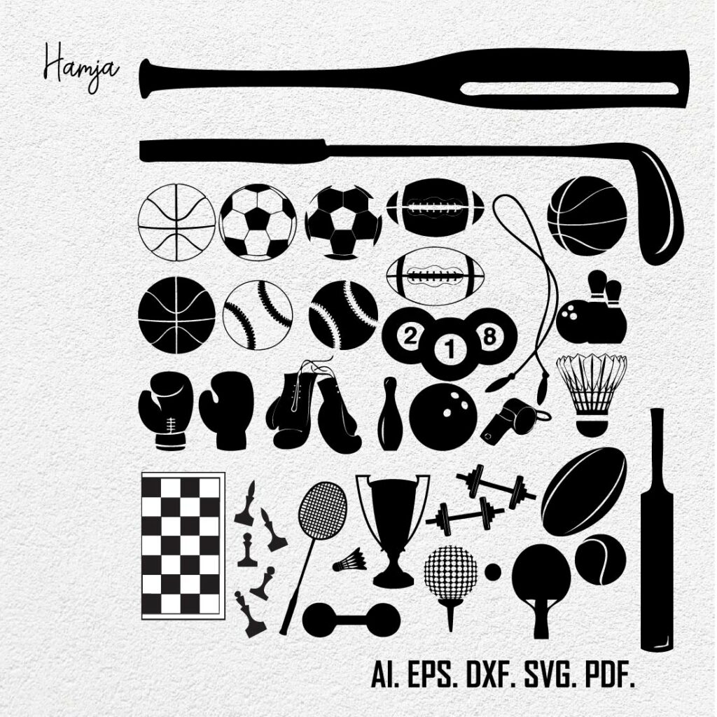 Sports Equipment svg, Sports Equipments svg, Sports svg, Equipment ...