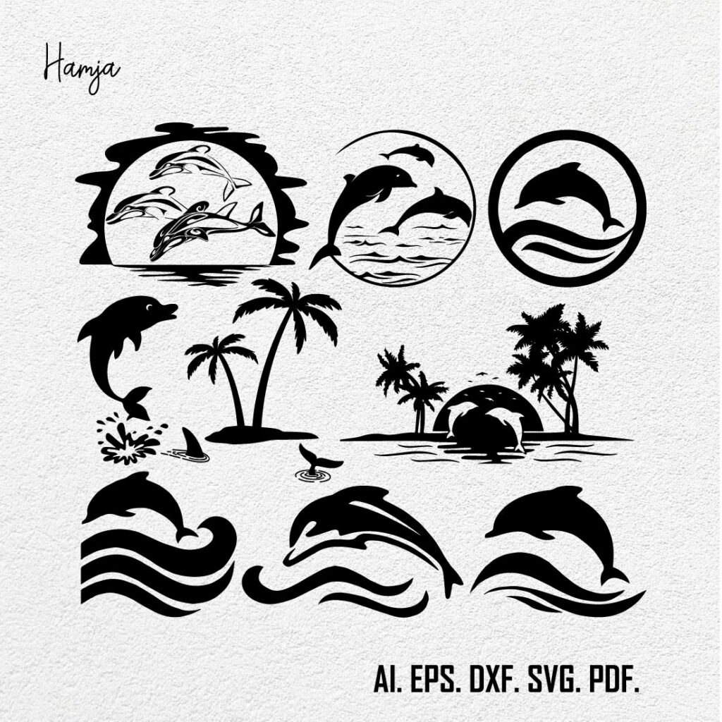Dolphin SVG Bundle, Dolphin Cricut, Ocean Scene Svg, Dolphin Svg ...