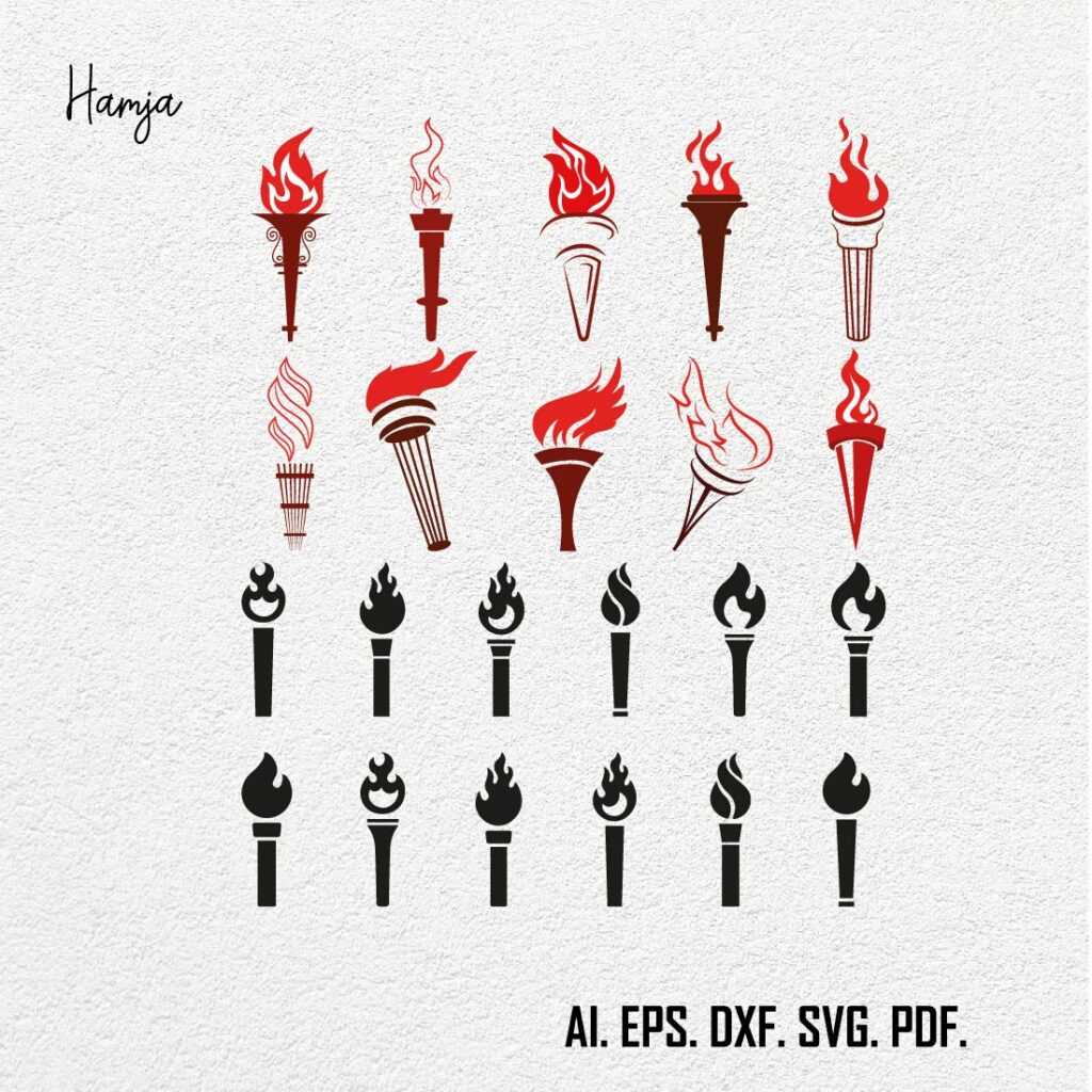 Torch SVG, Hand Torch SVG, Torch Clipart, Torch Files for Cricut, Torch ...