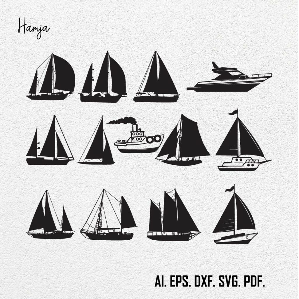 Boat SVG Bundle, Sail Boat Svg, Ship Svg, Speedboat Svg, Cruise Ship ...