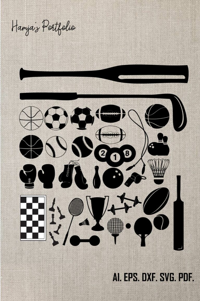 Sports Equipment svg, Sports Equipments svg, Sports svg, Equipment ...