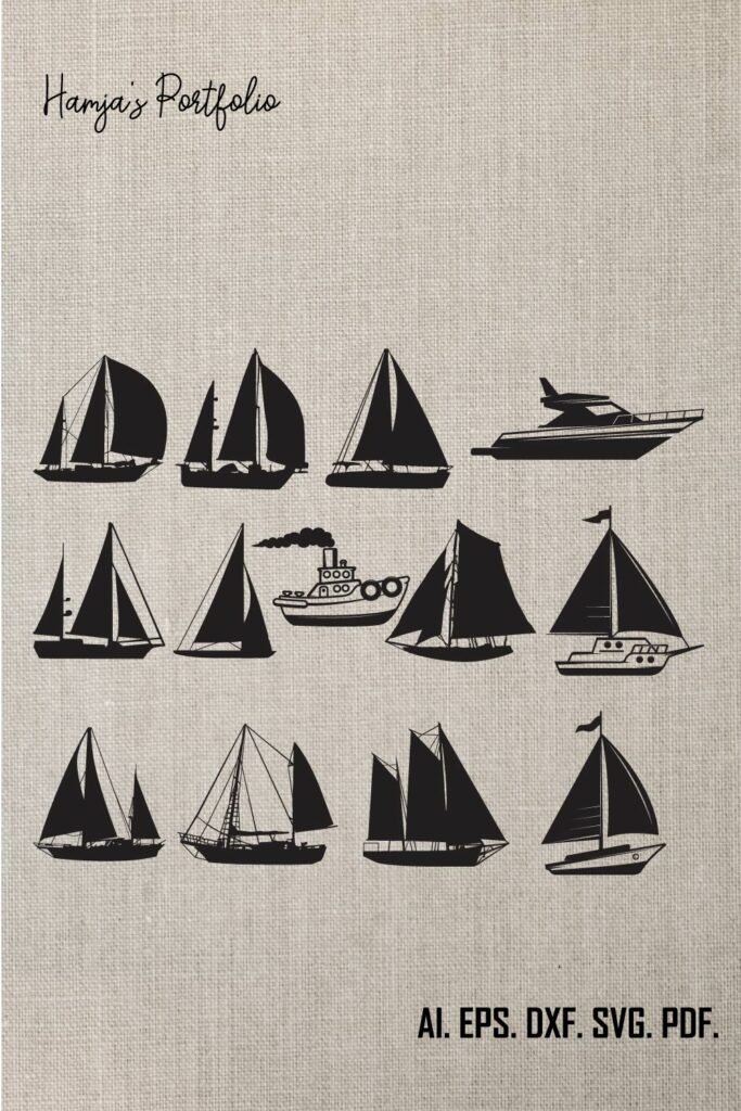 Boat SVG Bundle, Sail Boat Svg, Ship Svg, Speedboat Svg, Cruise Ship ...
